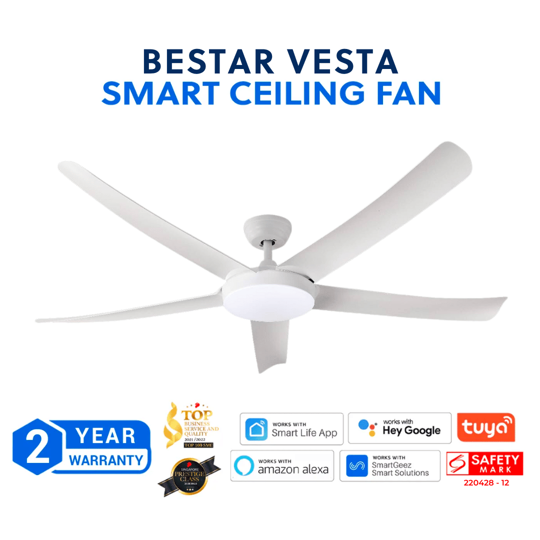 Bestar Vesta Smart Ceiling Fan (Brightest LED 36W) - PassionHome.sg